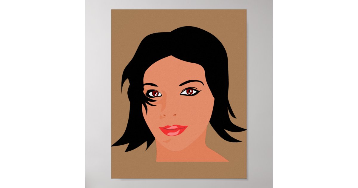 woman beautiful face pretty girl poster | Zazzle