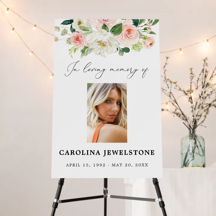 Woman Celebration Of Life In Loving Memory Sign | Zazzle