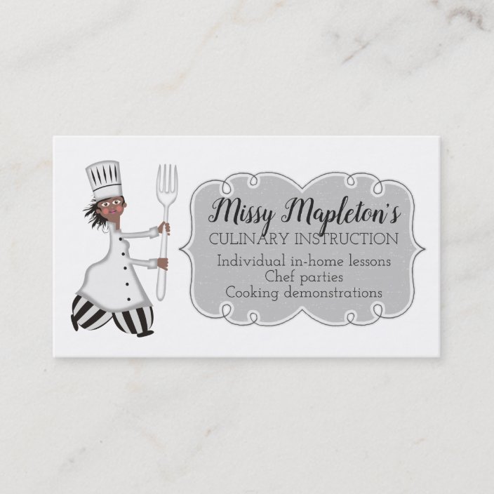 Woman chef African American catering business card | Zazzle.com
