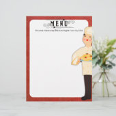 Woman chef Italian pasta spaghetti menu letterhead | Zazzle