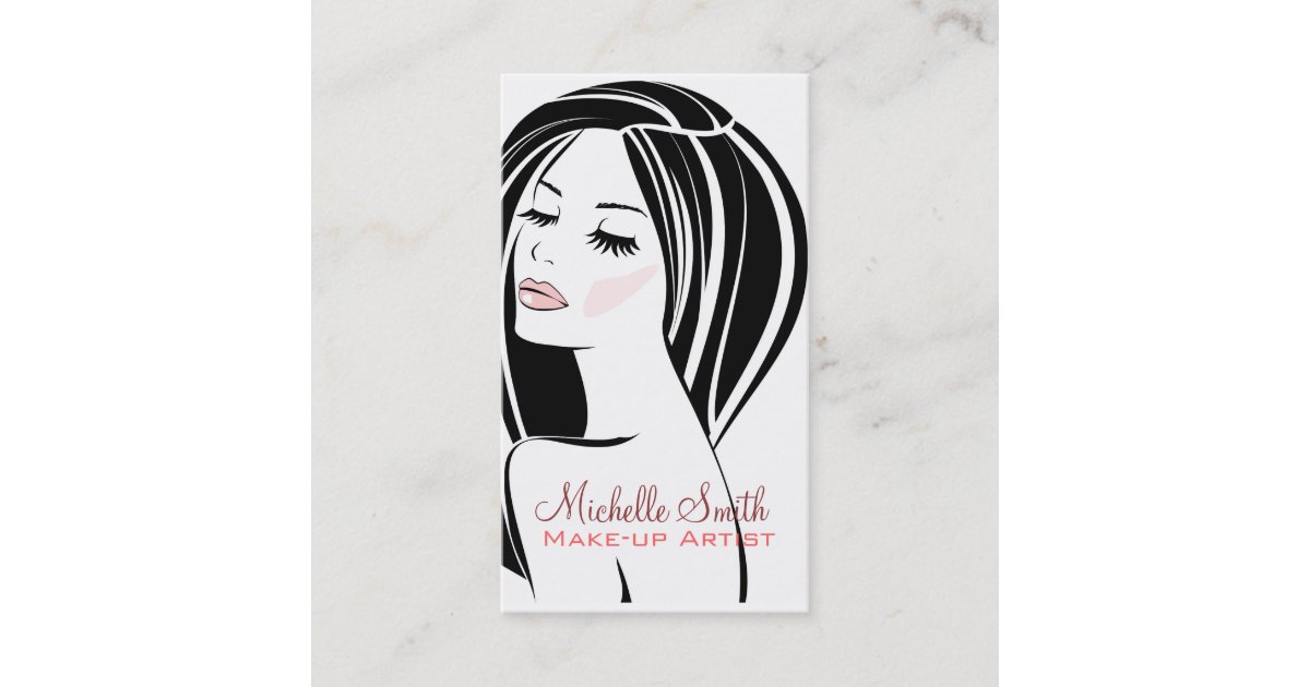 Woman face Makeup artist business card | Zazzle