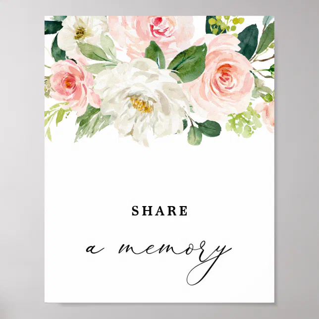 Woman Funeral Share A Memory Sign, Memory Poster | Zazzle