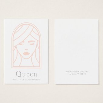 Woman Girl Face White Earring Display Card | Zazzle