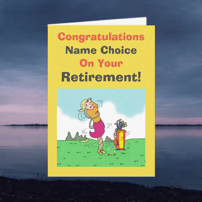 Woman Golfer Retirement Card | Zazzle