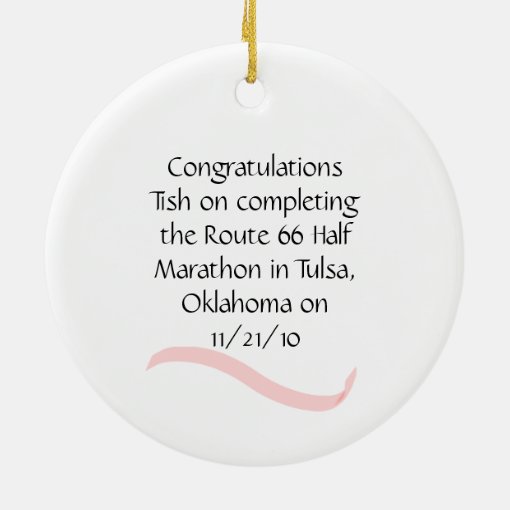 Woman Half Marathon Runner Ornament in Pink | Zazzle
