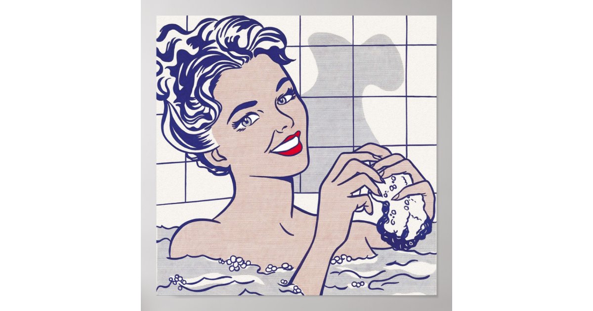 Woman in Bath by Roy Lichtenstein Poster | Zazzle