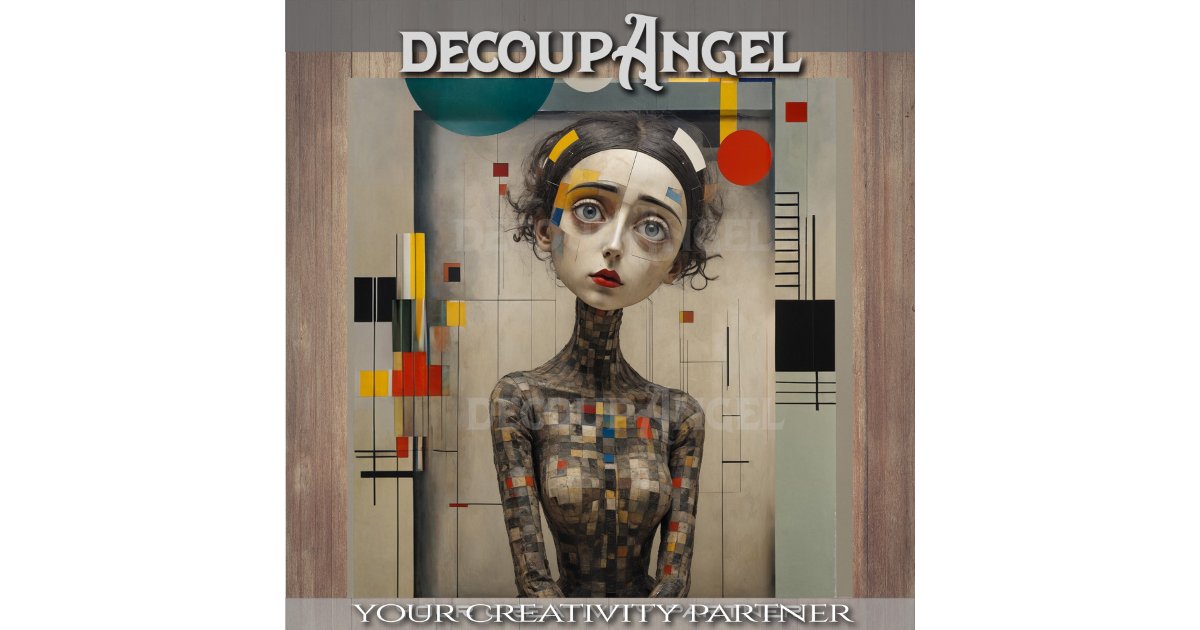 Woman in modern art - decoupage - tissue paper | Zazzle