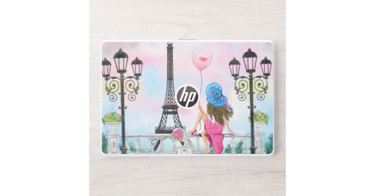 Woman In Paris Laptop Skin Eiffel Tower | Zazzle