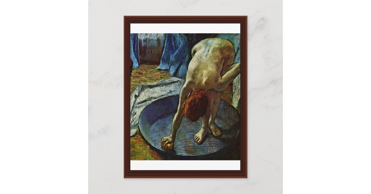 Woman In The Bathtub By Edgar Degas Postcard | Zazzle