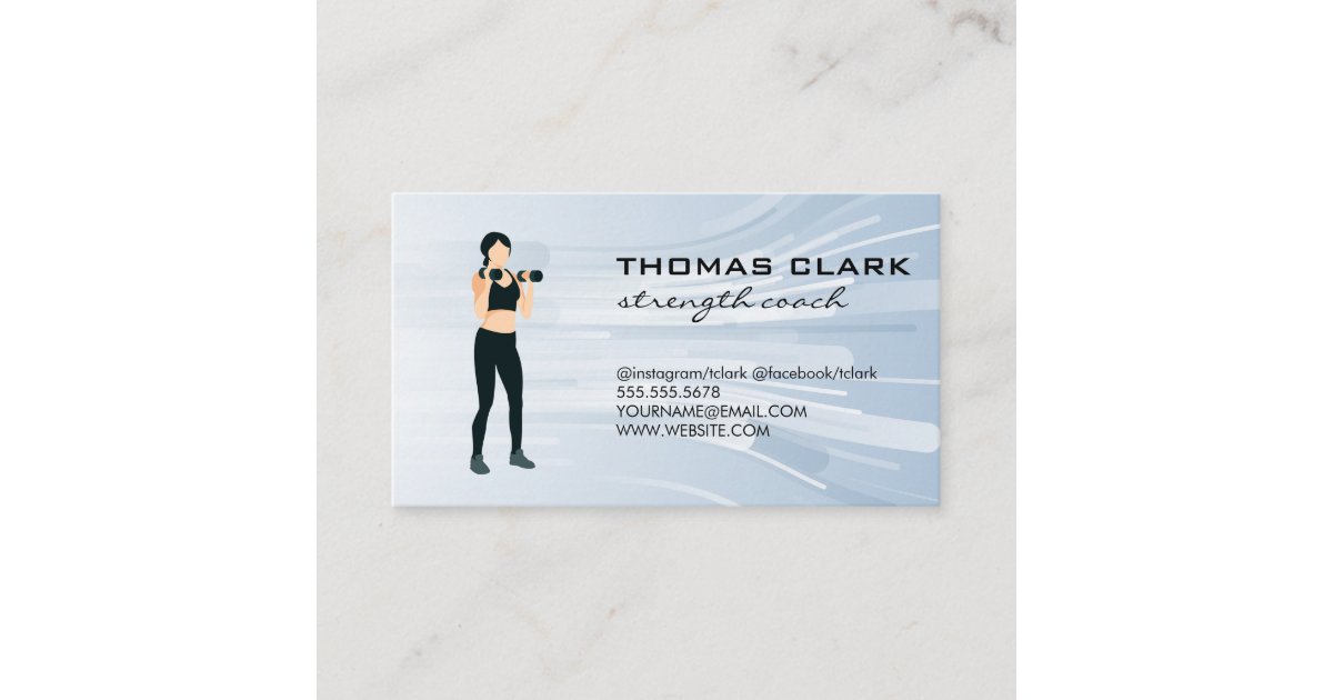 Woman Lifting Weights | Fitness Business Card | Zazzle
