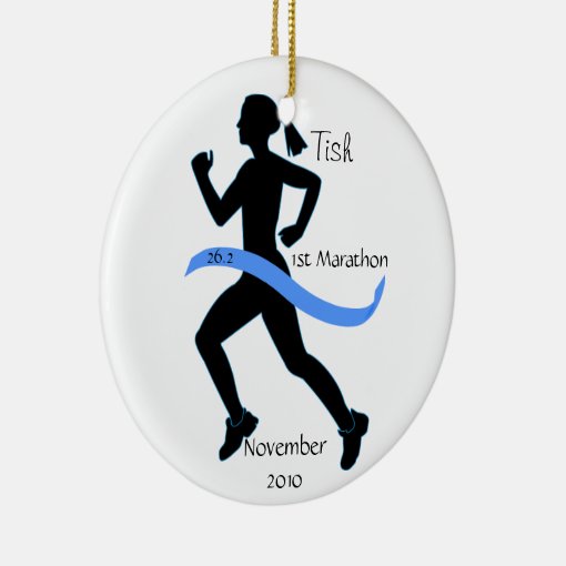 Woman Marathon Runner Ornament | Zazzle