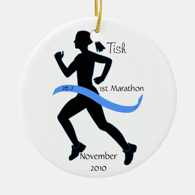 Woman Marathon Runner Ornament | Zazzle