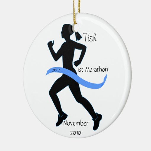 Woman Marathon Runner Ornament | Zazzle