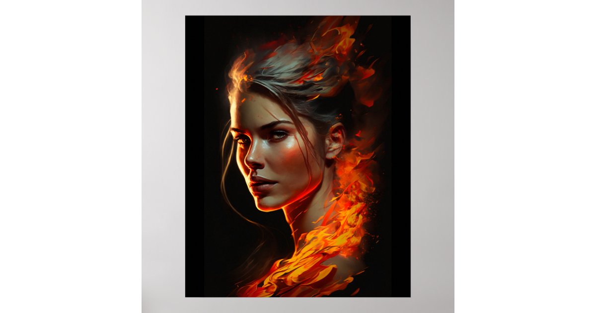 Woman of fire poster | Zazzle