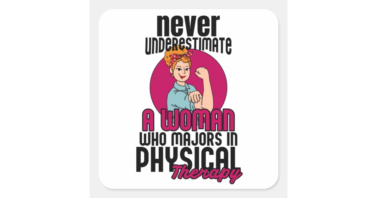 Woman Physical Therapy Square Sticker | Zazzle