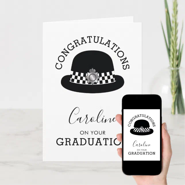 Woman Police Officer Graduation | Passing Out Card | Zazzle