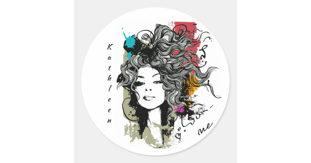 Woman Strong Empowered Classic Round Sticker | Zazzle