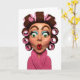 Woman Wearing Curlers Card | Zazzle