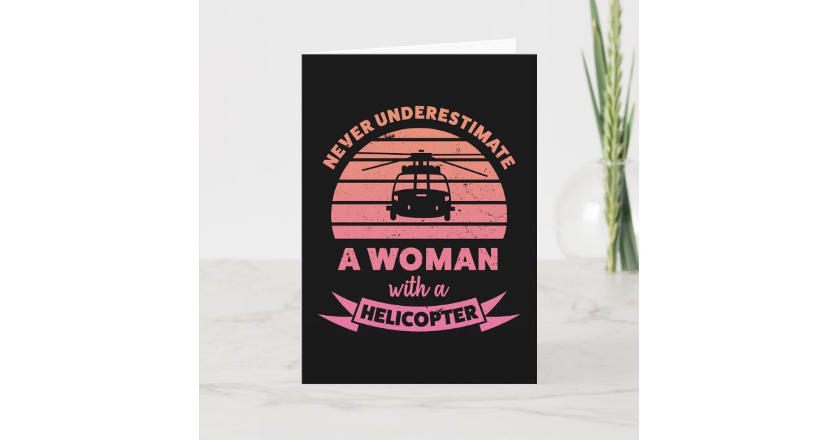 Woman with a Helicopter Funny Gifts Mom Card | Zazzle