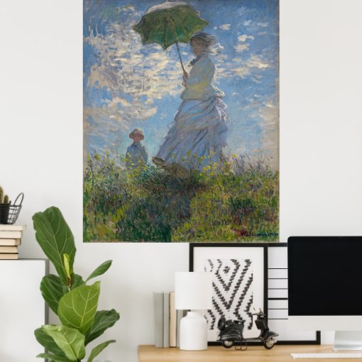 Woman with a Parasol by Claude Monet Poster | Zazzle
