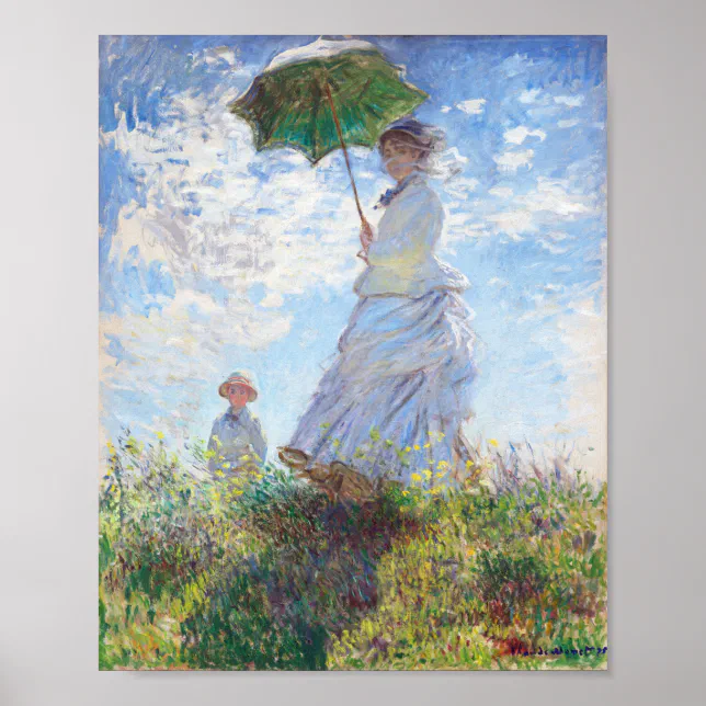 Woman with a Parasol by Claude Monet Poster | Zazzle