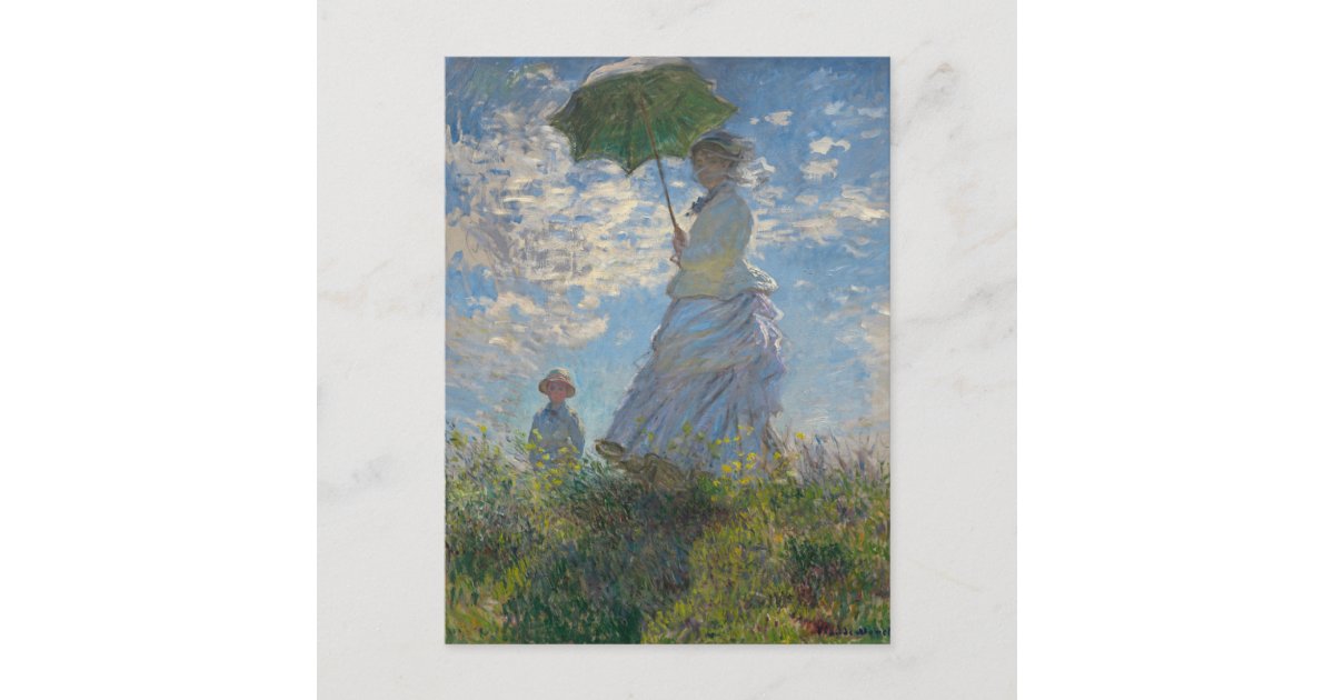 Woman with a Parasol by Monet Postcard | Zazzle