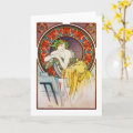 Woman with Poppy, Mucha Card | Zazzle