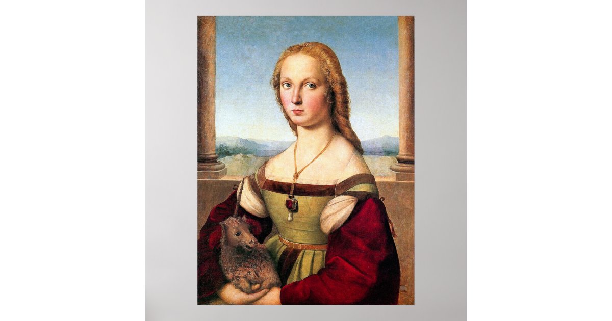 Woman with the Unicorn by Raphael - Poster/Print Poster | Zazzle