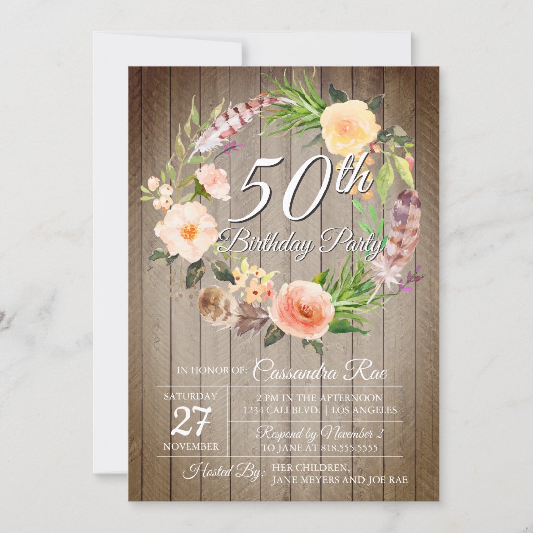 Woman's 50th Birthday Invitation | Zazzle