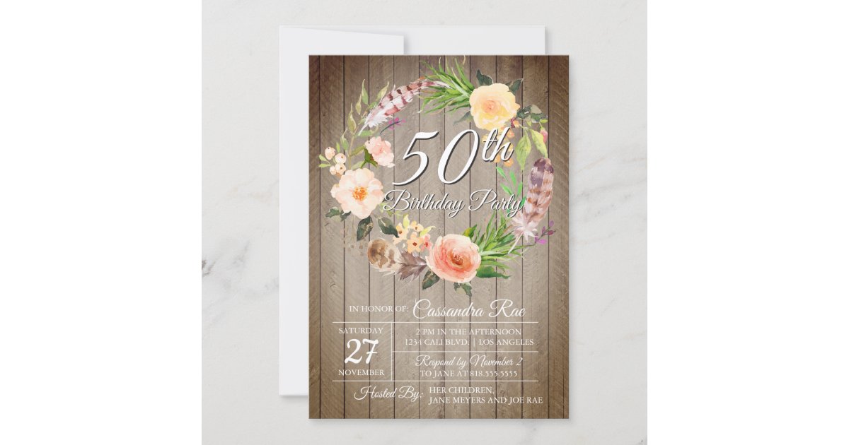 Woman's 50th Birthday Invitation | Zazzle