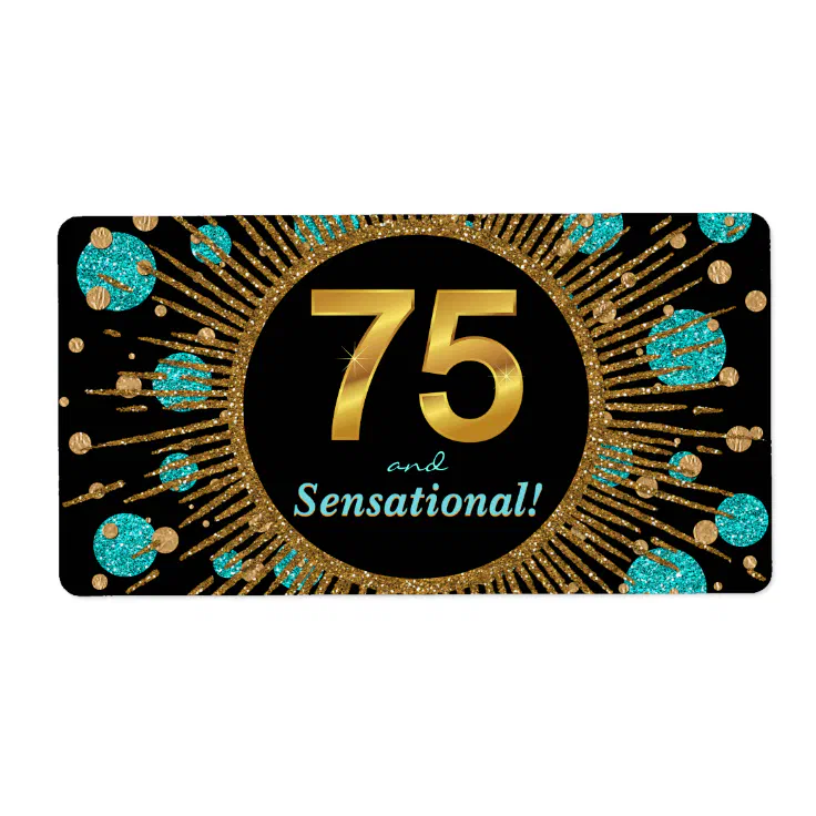 Womans 75th Birthday Party Water Bottle Labels | Zazzle