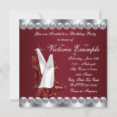 Womans Elegant Ruby Red Birthday Party Invitation | Zazzle