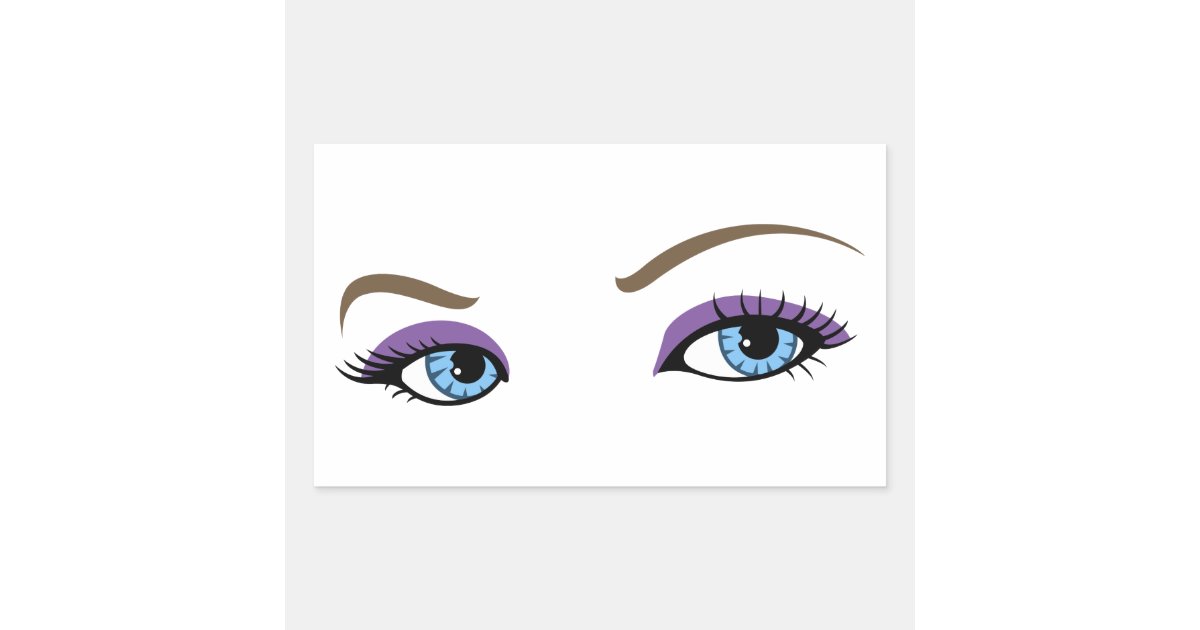 Woman's Eyes Rectangular Sticker | Zazzle