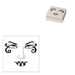 Womans Face fun eye Makeup Beauty Art Rubber Stamp | Zazzle