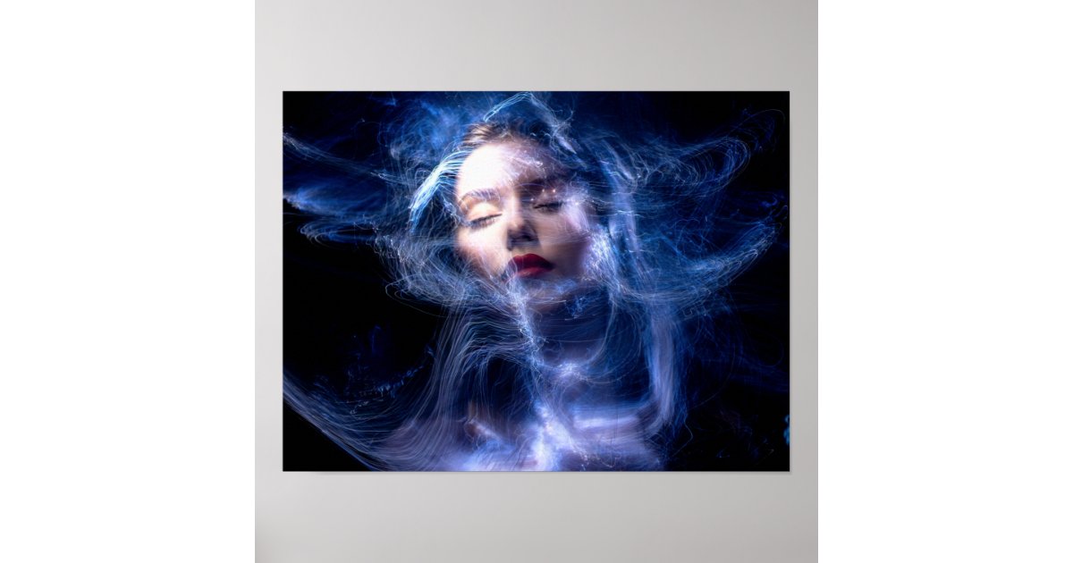 Womans Face Light Painting Poster | Zazzle