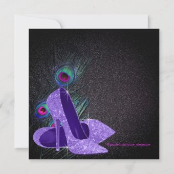Womans Purple Peacock Birthday Party Invitation | Zazzle