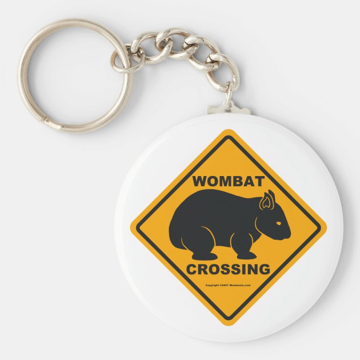 Wombat Crossing Sign Keychain | Zazzle