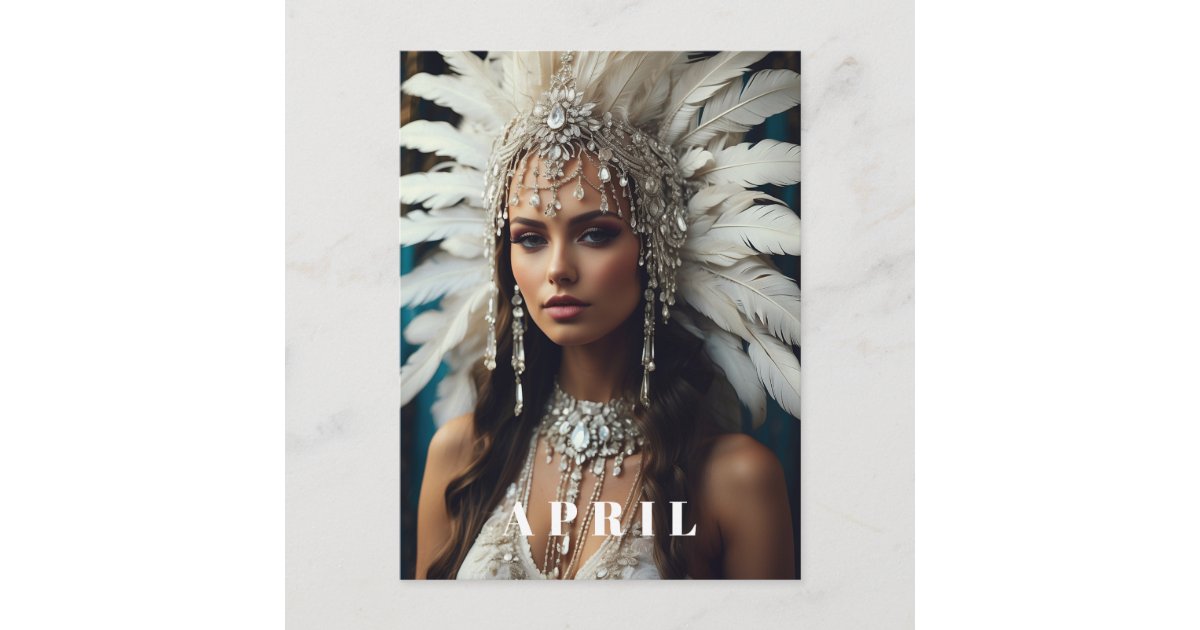 *~ Women AP53 APRIL Boho BIRTHDAY DIAMONDS Postcard | Zazzle