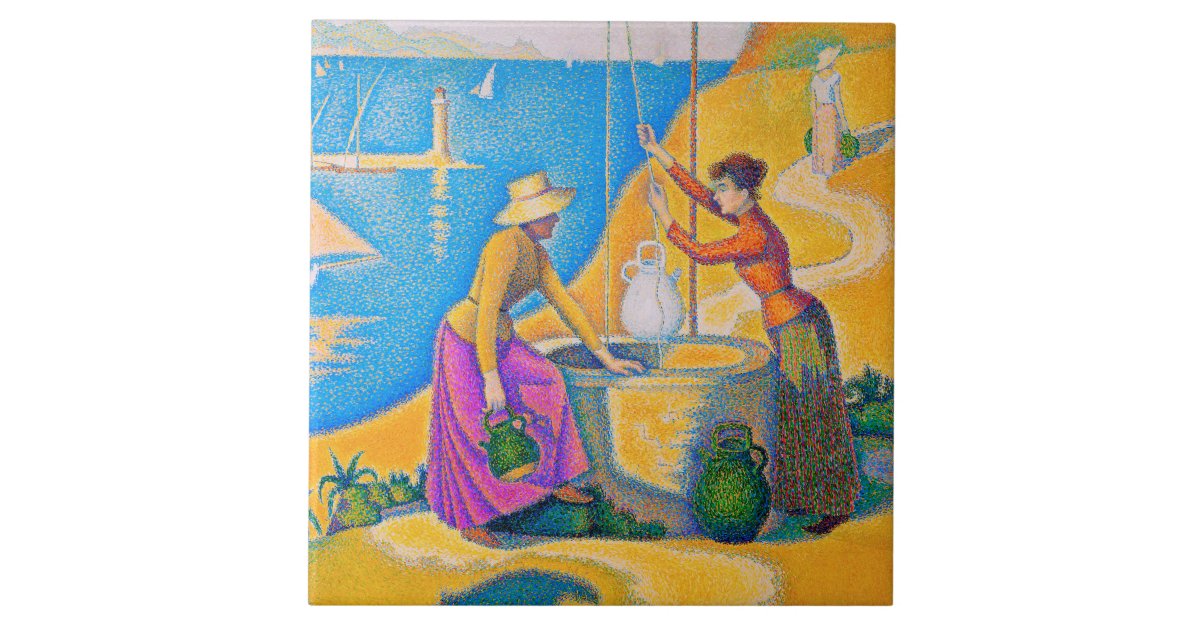 Women at the Well, Signac Ceramic Tile | Zazzle