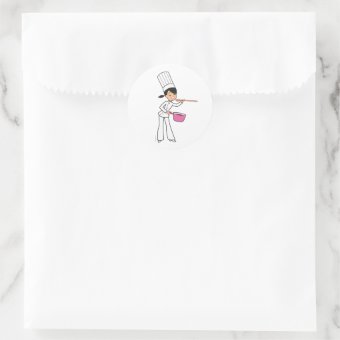 Women Chef Sticker with Illustration | Zazzle