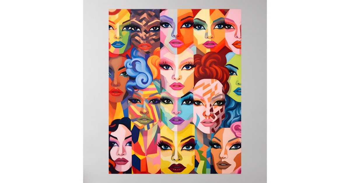 Women faces poster | Zazzle