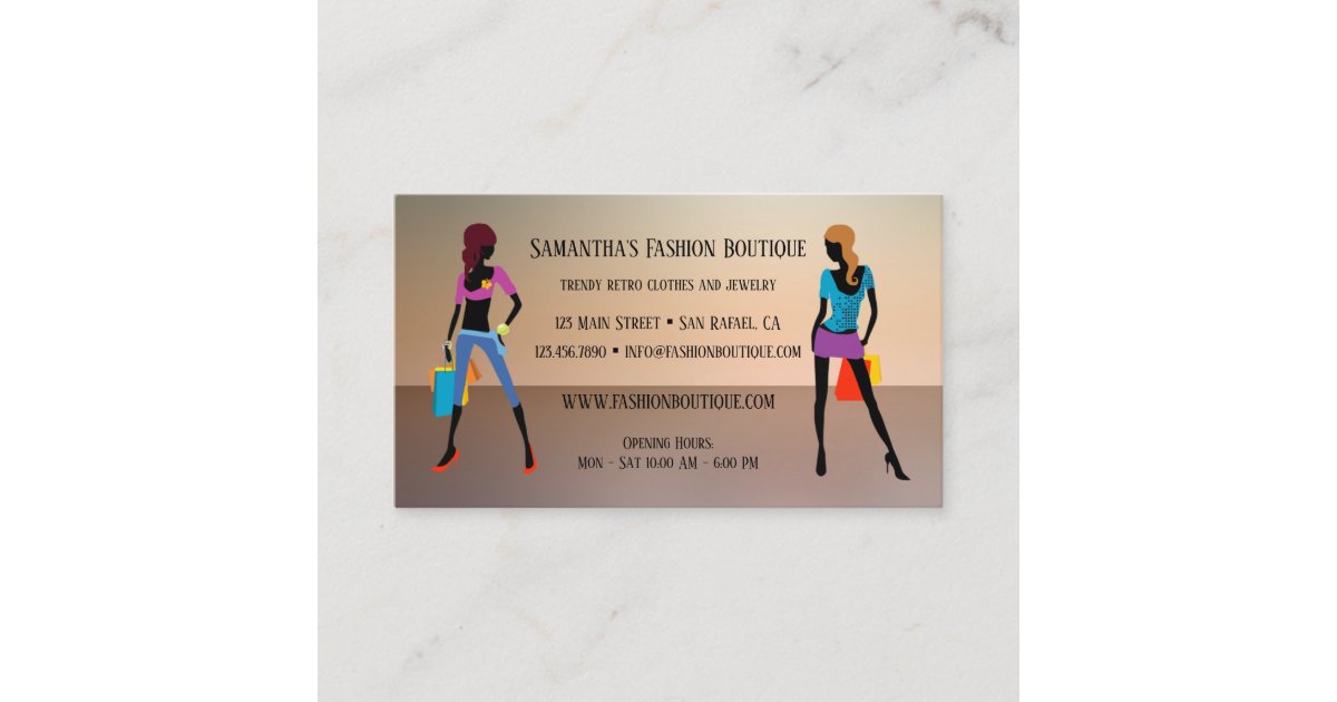Women Fashion Retail Store Business Card | Zazzle