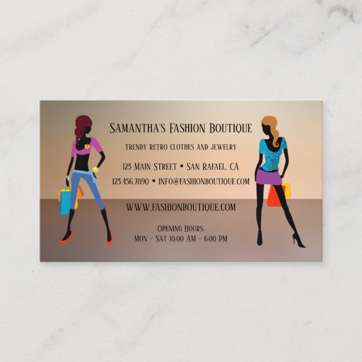 Women Fashion Retail Store Business Card | Zazzle