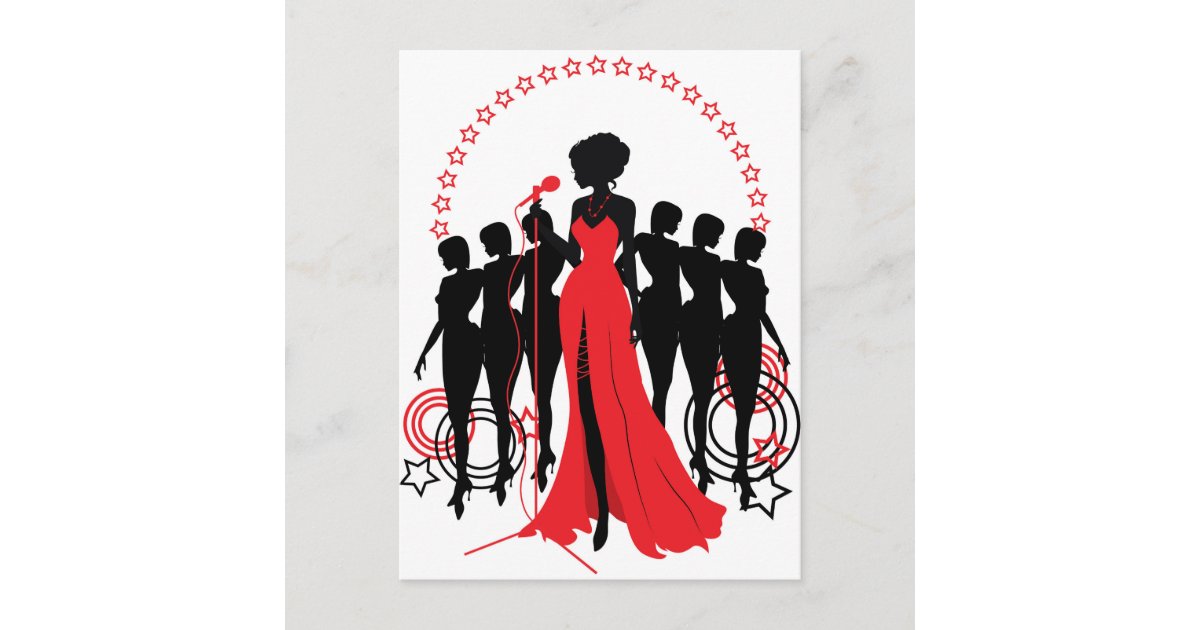 Women group graphic silhouettes. Different person Postcard | Zazzle