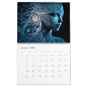 Women in Detail 12 Month Calendar (split pages) | Zazzle