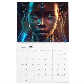 Women in Detail 12 Month Calendar (split pages) | Zazzle