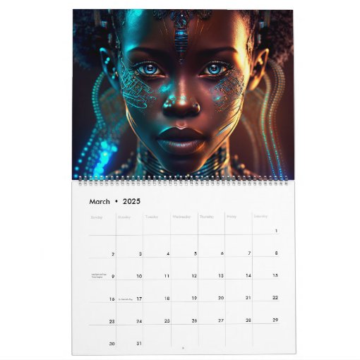 Women in Detail 12 Month Calendar (split pages) | Zazzle