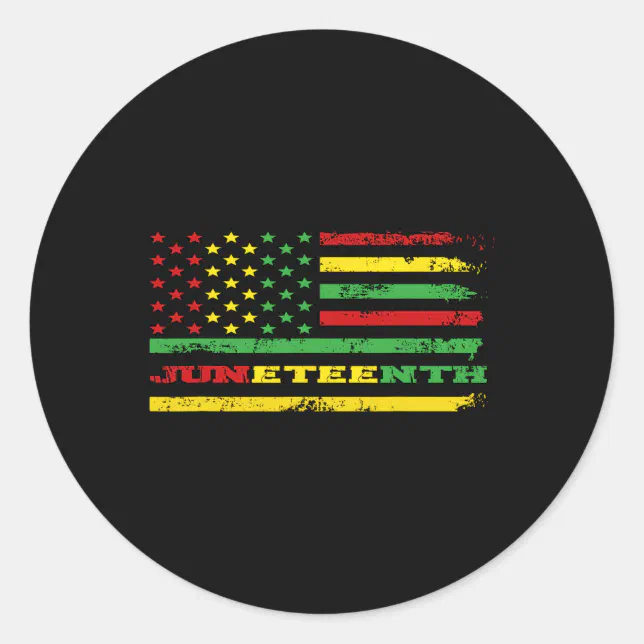 Women Juneteenth Flag African American Classic Round Sticker | Zazzle