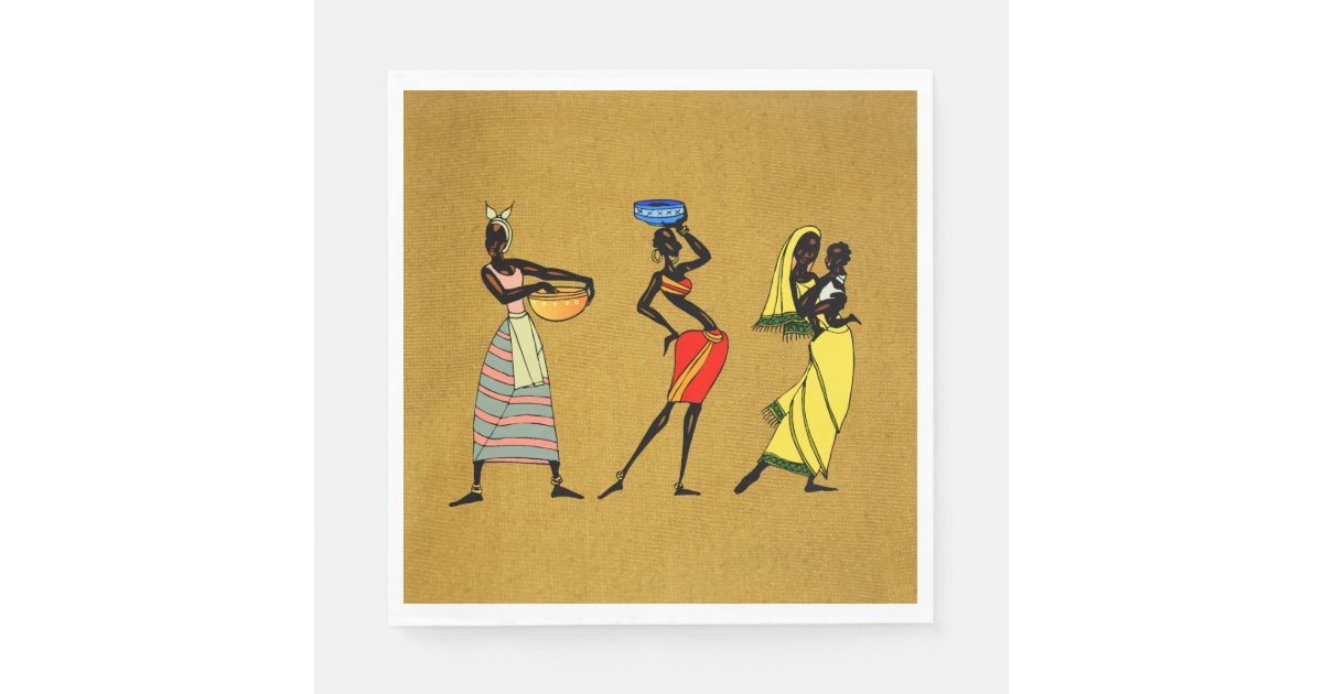 Women of Africa Paper Napkin | Zazzle