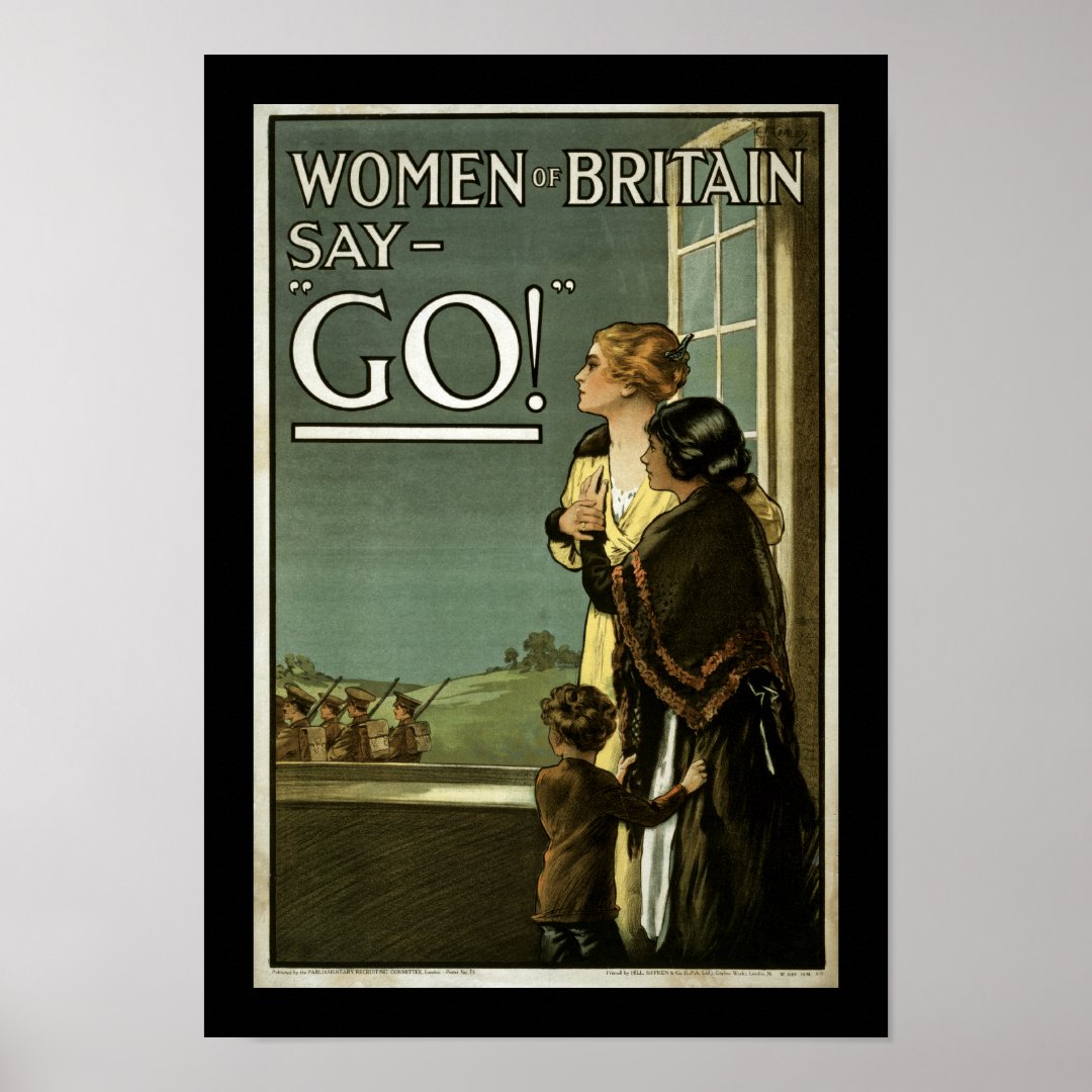 Women of Britain Say GO! (border) Poster | Zazzle